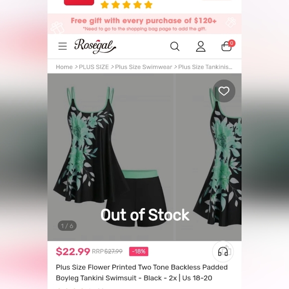 Rosegal | Swim | New Flower Printed Two Tone Backless Padded Boyleg ...